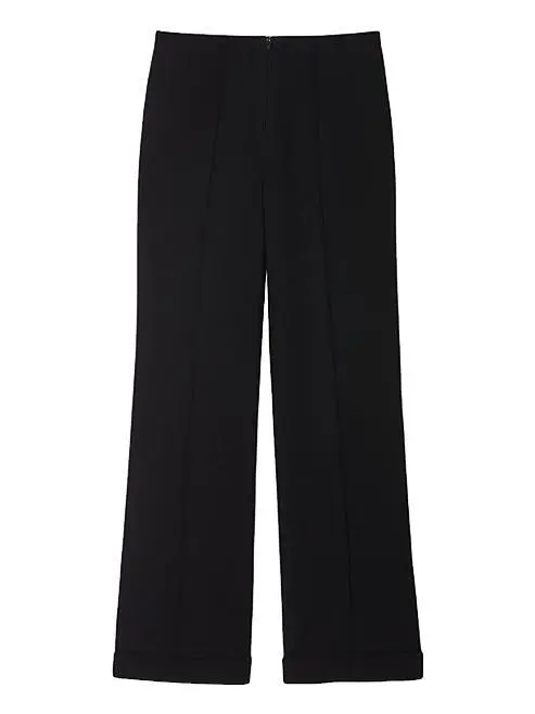 Sandro Straight-leg High-rise Trousers - Black