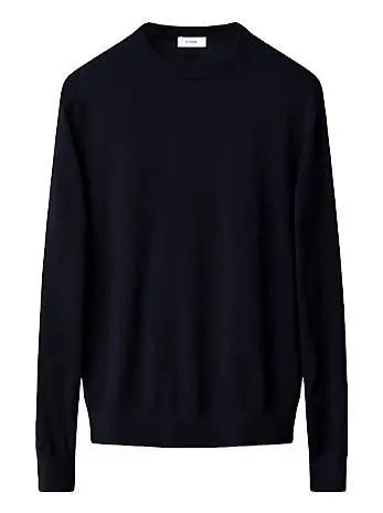 Eton Knitted Wool Crewneck Jumper - Navy Blue
