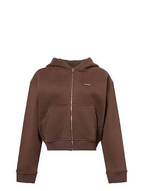 RU & ROCKA Zip Core Jersey Hoodie - Brown