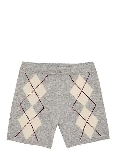 Sandro Argyle-print Wool-cashmere Shorts - Grey