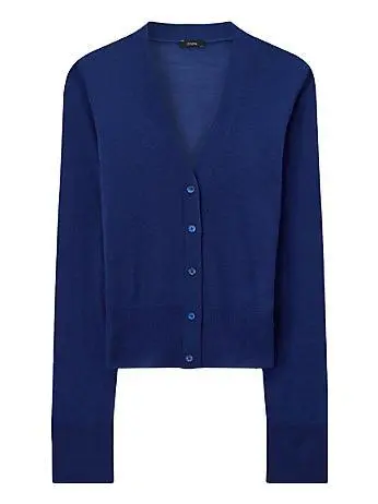 JOSEPH Cashair V-neck Cashmere Cardigan - Cobalt
