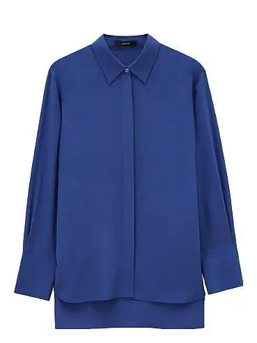 JOSEPH Relaxed-fit Silk Blouse - Cobalt