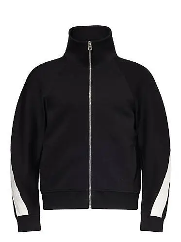 Givenchy Open Seam Cotton-jersey Track Jacket With Zip - Black