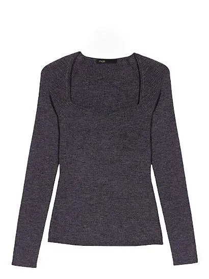 Maje Slim-fit Wool-blend Jumper - Grey