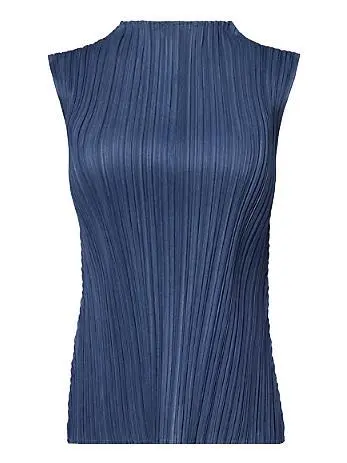 Issey Miyake Mellow Pleats Knit Top - Navy