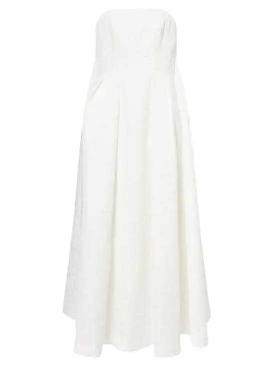 Huishan Zhang Cheryl Floral Jacquard Midi Dress - White