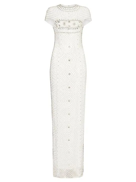 Huishan Zhang Isobel Embellished Gown - White