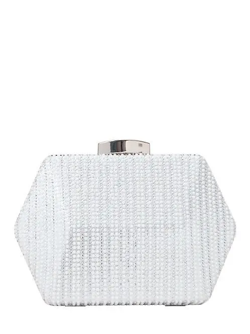 PHASE EIGHT Rhinestone-embellished Clutch Bag - Silver