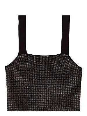 Maje Diamanté-embellished Knitted Top - Black