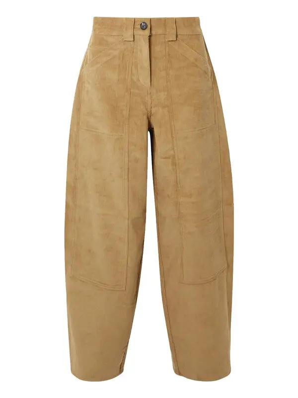 Co Cotton-corduroy Barrel-leg Pants - Brown