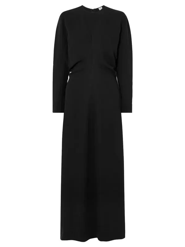 TOTÊME Garderob Gathered Crepe Maxi Dress - Black