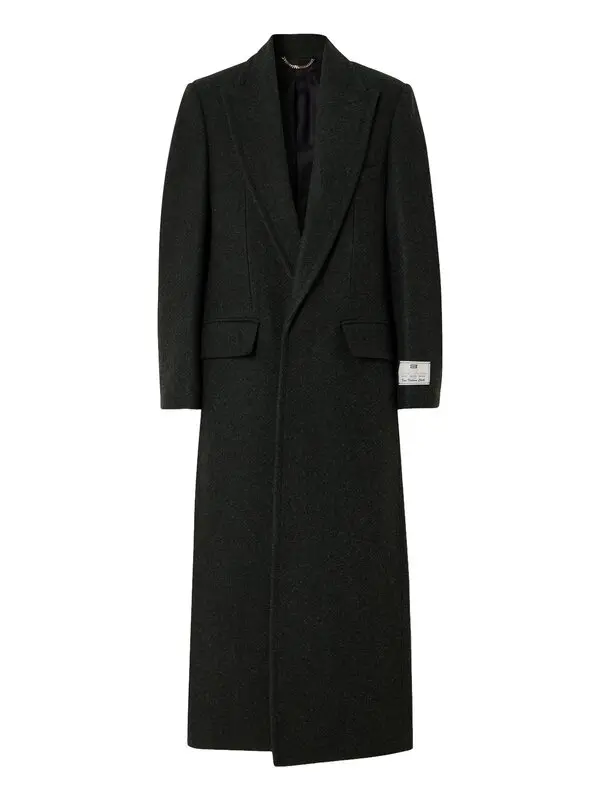 Victoria Beckham Mélange Wool Coat - Green