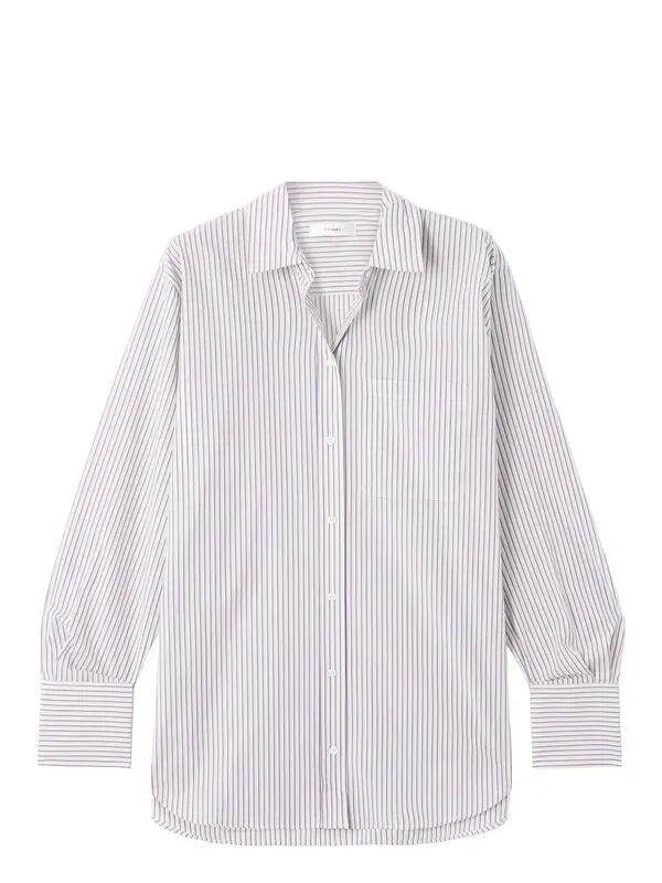 FRAME Striped Cotton-poplin Shirt - White