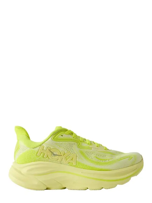HOKA® Clifton 10 Jacquard-mesh Sneakers - Yellow