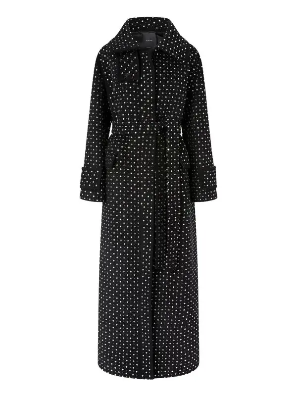 Pinko Crystal-embellished Coat - Black