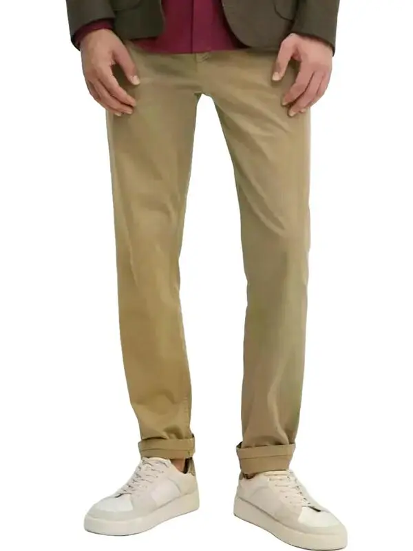 Hugo Boss Cotton Trousers - Neutrals