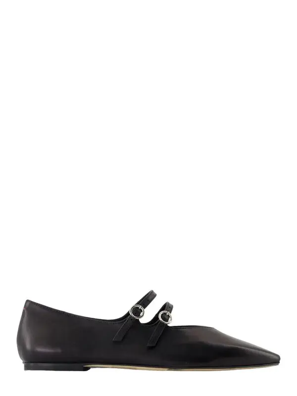 AeydĒ Double-strap Pointed-toe Flats - Black