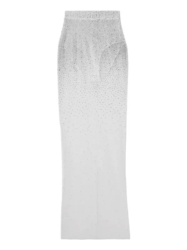 Alex Perry Crystal-embellished Mesh Maxi Skirt - White