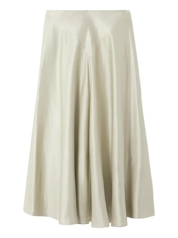 Altuzarra Ames Pleated Satin Maxi Skirt - Neutrals