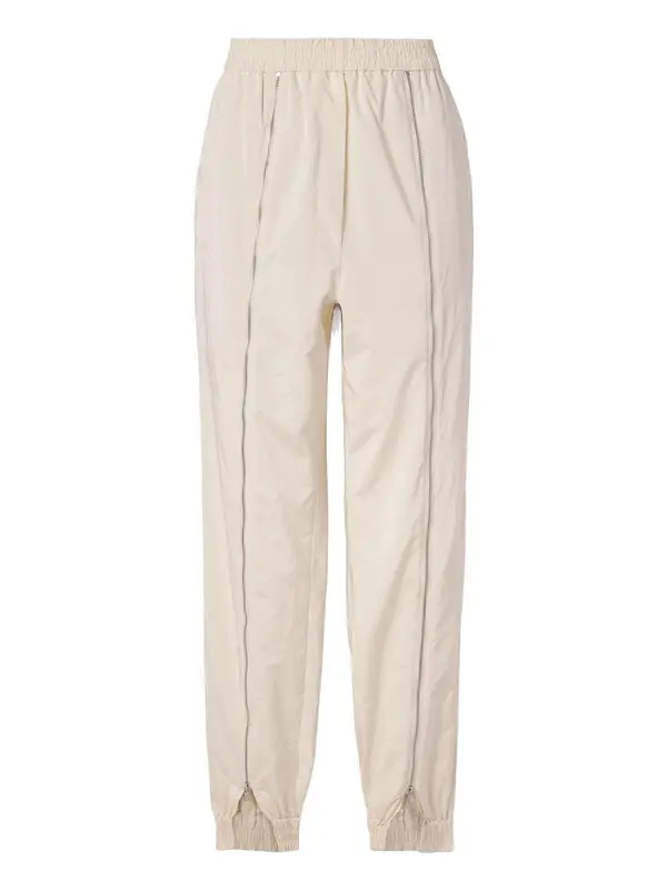 Tibi Zip-detailed Shell Track Pants - Ivory