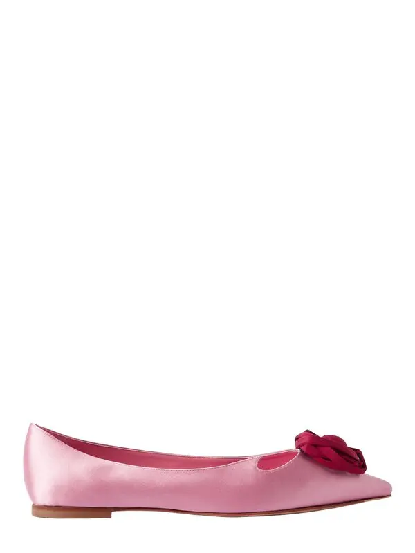 ROGER VIVIER Rose Vivier Embellished Cutout Ballet Flats - Pink