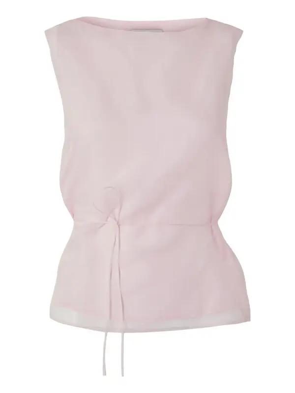 Altuzarra Siggi Silk-organza Top With Tie Details - Pink