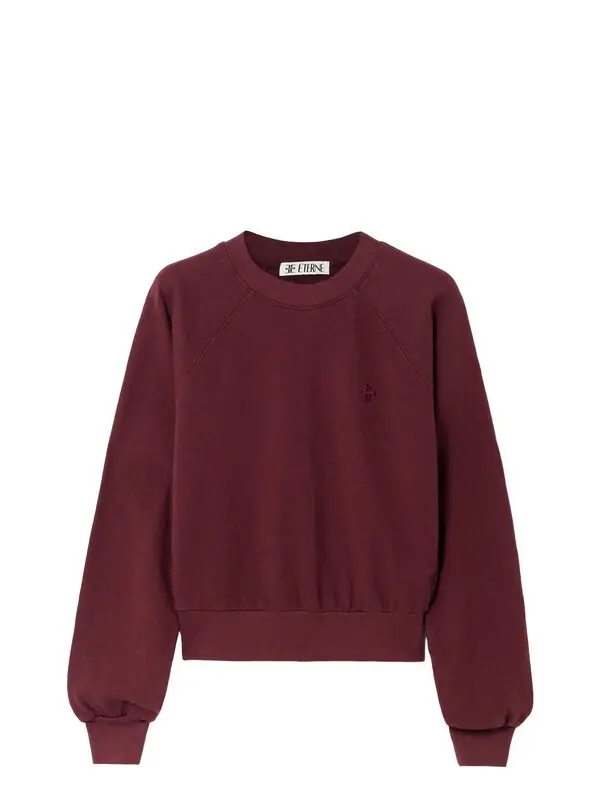 Eterne Sonny Embroidered Cotton-jersey Sweatshirt - Burgundy