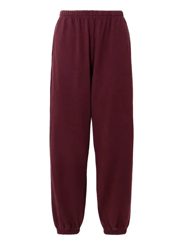 Eterne Vinny Embroidered Cotton-jersey Track Pants - Burgundy