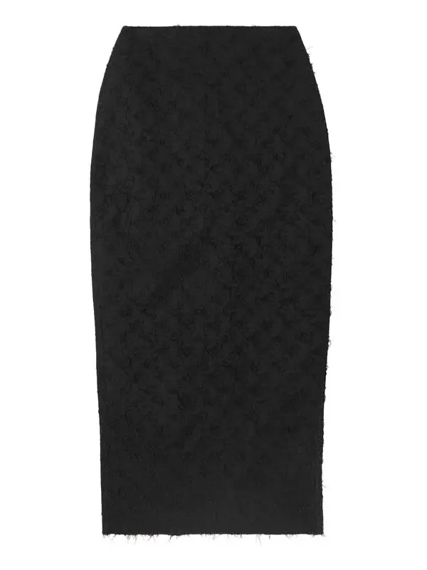 DESTREE Monica Fil Coupé Organic Cotton Midi Skirt - Black