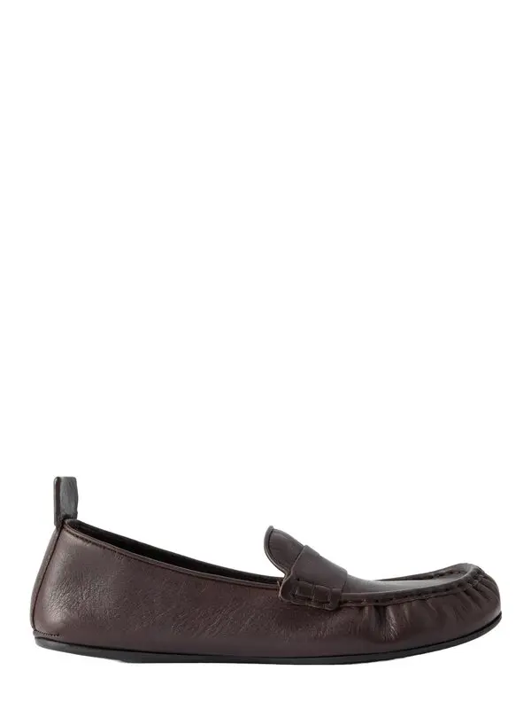 Acne Studios Textured-leather Loafers - Brown