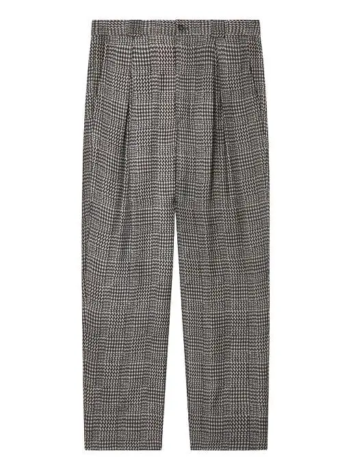 Giorgio Armani Houndstooth Viscose One-pleat Trousers - Red