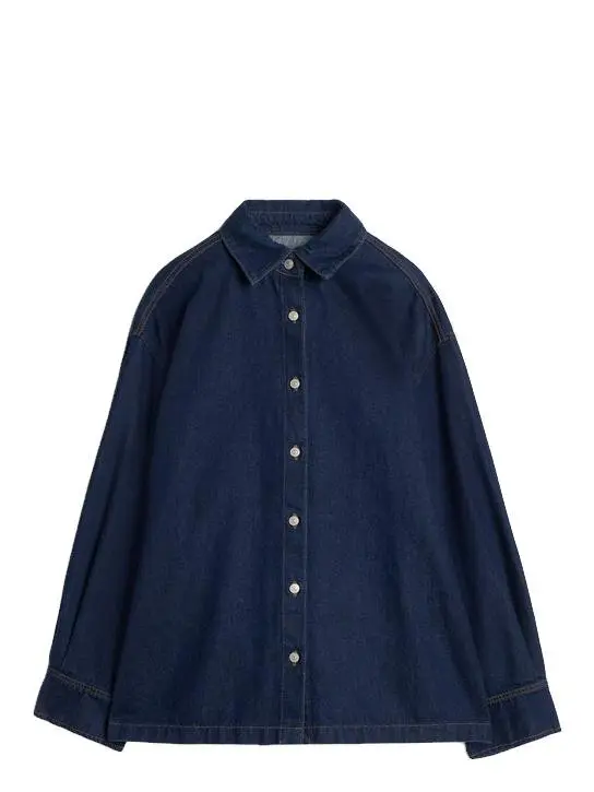7 For All Mankind Pleated Overshirt - Denim