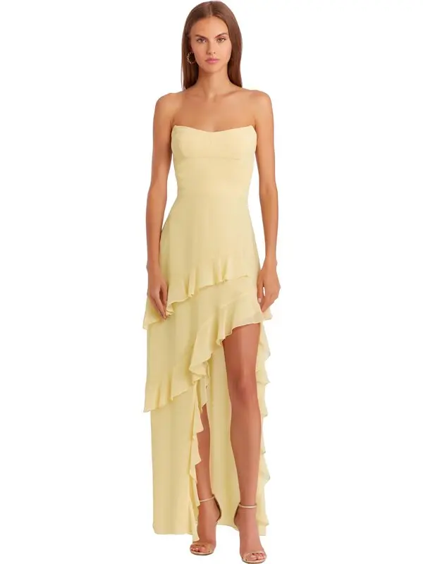 Amanda Uprichard Magnolia Strapless Maxi Dress - Cornsilk