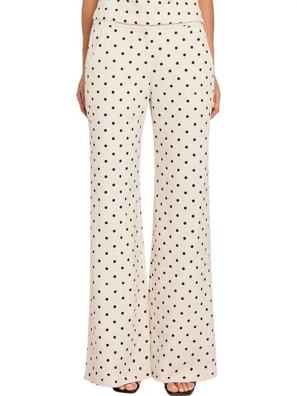 Amanda Uprichard Saddler Polka Dot Pants - Beige Black
