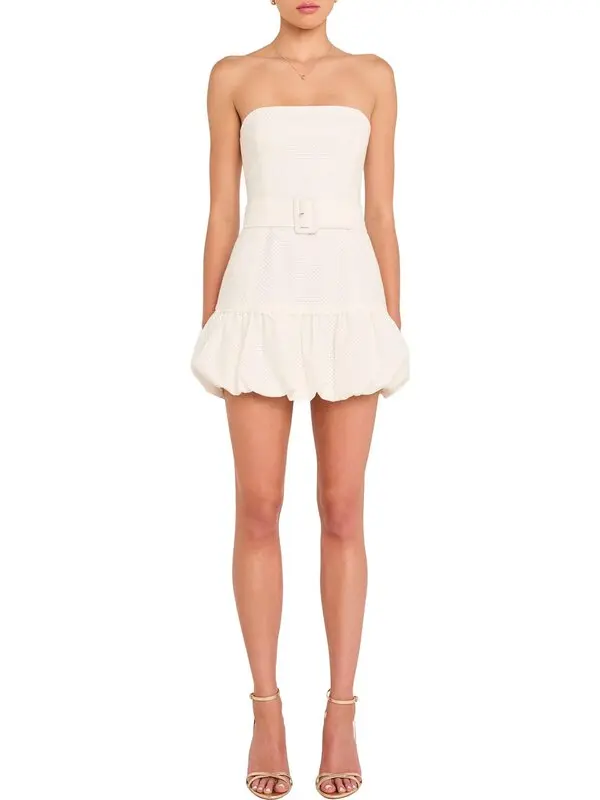 Amanda Uprichard Yvette Strapless Mini Dress - White