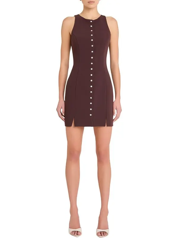 Amanda Uprichard Oliviera Mini Dress - Cocoa