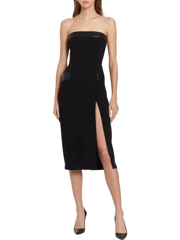 Amanda Uprichard Cassia Strapless Midi Dress - Black