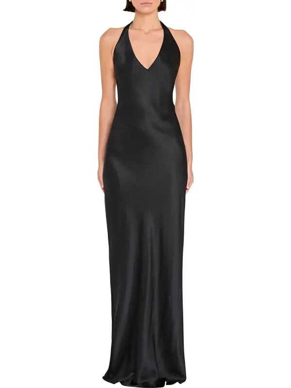 Amanda Uprichard Bondi Halter Maxi - Black