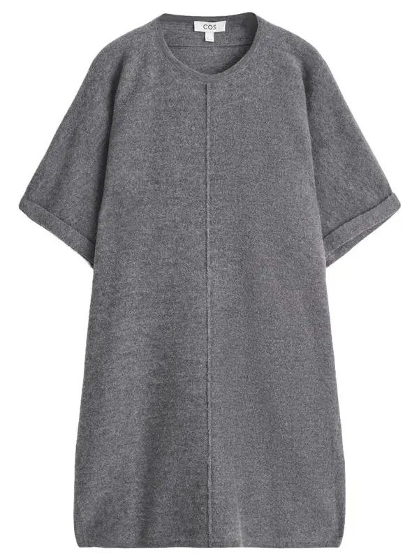Cos Sculpted Merino Wool Mini Dress - Gray