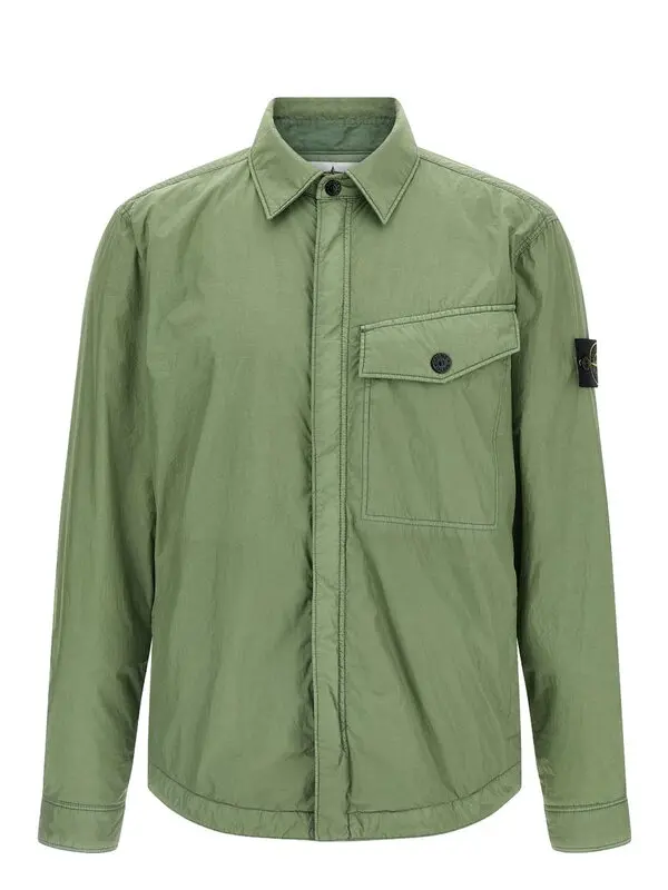 Stone Island Garment Dyed Crinkle Reps Ny Jacket - Green