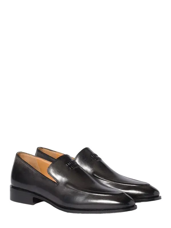 Miu Miu Leather Loafers - Black