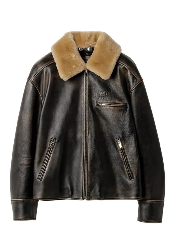 Miu Miu Nappa Leather Jacket - Black