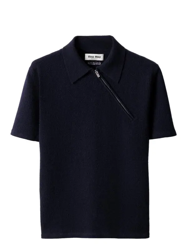 Miu Miu Cashmere Polo Shirt - Navy