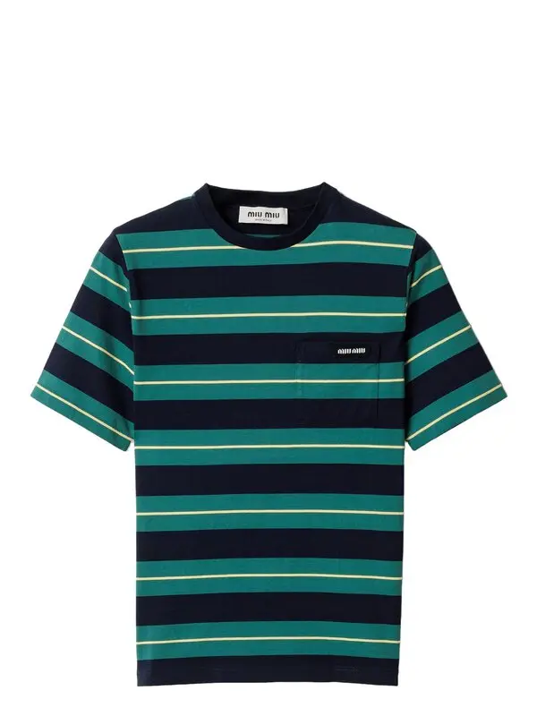 Miu Miu Jersey T-shirt - Billiard Green/blue