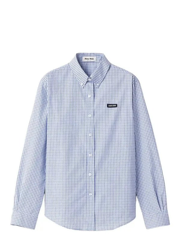 Miu Miu Checked Shirt - Blue/celeste