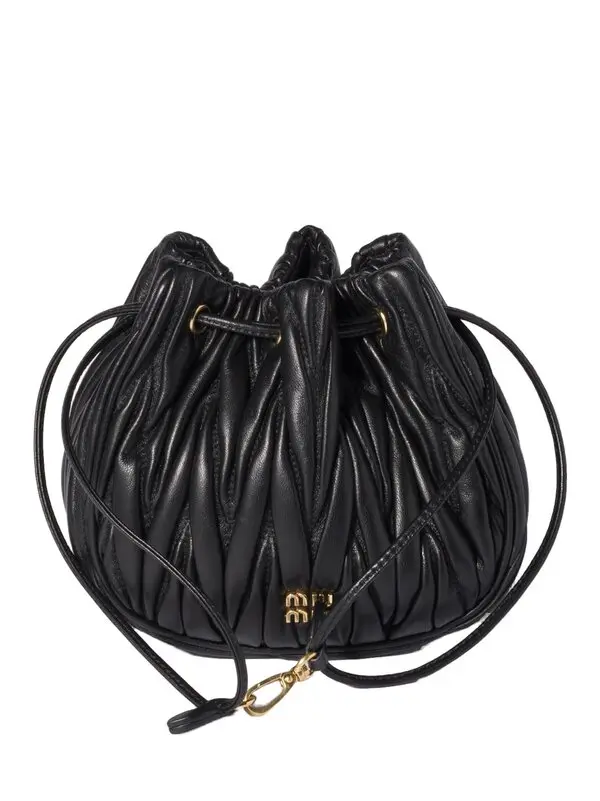 Miu Miu Matelassé Nappa Leather Pouch - Black