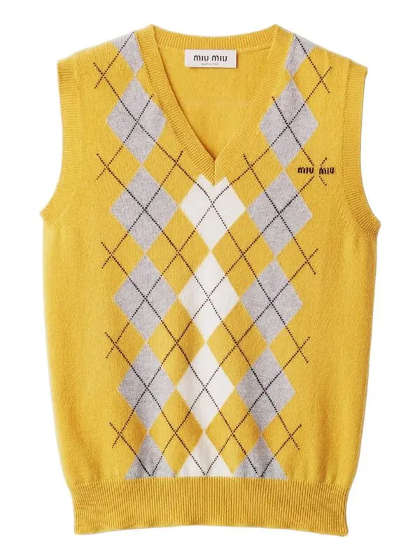 Miu Miu Cashmere Vest - Yellow
