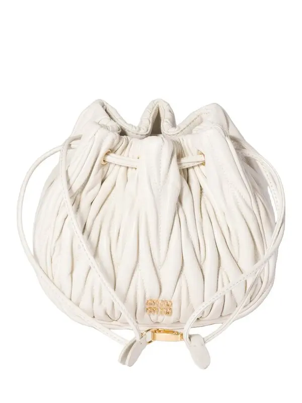 Miu Miu Matelassé Nappa Leather Pouch - White