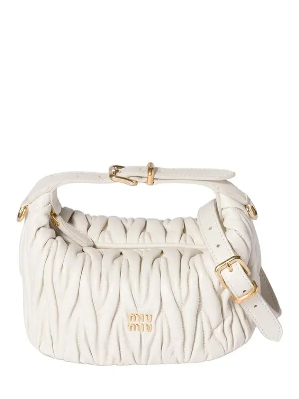 Miu Miu Matelassé Nappa Leather Pouch - White