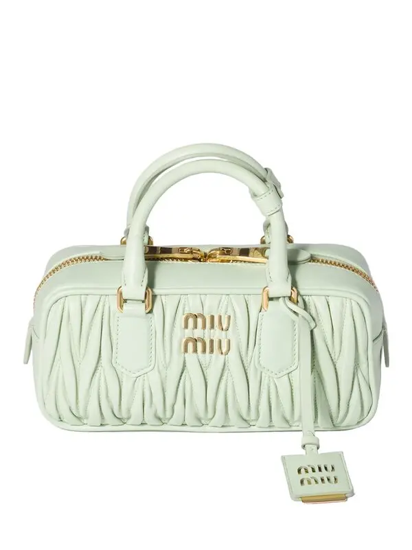 Miu Miu Arcadie Matelassé Nappa Leather Bag - Aqua